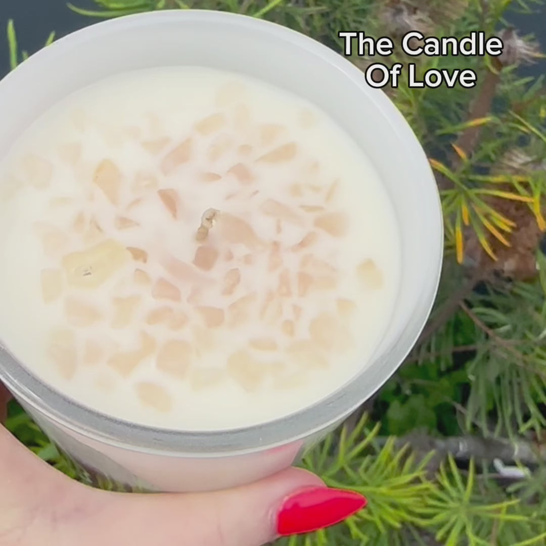 Agapi Candle of Love | Rose Quartz-Infused Fragrance – ThreeSuns